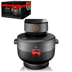 chefwave chefe 13-in-1 programmable 4 qt. multicooker, small non-stick stainless steel crockpot/slow multi cooker without coating, voice alerts, 360 induction heating technology, includes recipe book