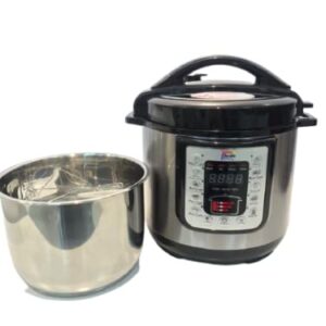 W4H 6 Qt 8-in-1 Multi-Use Programmable Electric Pressure Cooker for Rice, Steam, Meat, Stew, Pressure Cooking, Slow Cooking, Saute - Touch LED Panel, Stainless Steel, Dishwasher Safe - Silver, 6 L