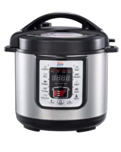 w4h 6 qt 8-in-1 multi-use programmable electric pressure cooker for rice, steam, meat, stew, pressure cooking, slow cooking, saute - touch led panel, stainless steel, dishwasher safe - silver, 6 l