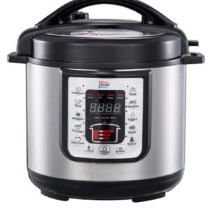 W4H 6 Qt 8-in-1 Multi-Use Programmable Electric Pressure Cooker for Rice, Steam, Meat, Stew, Pressure Cooking, Slow Cooking, Saute - Touch LED Panel, Stainless Steel, Dishwasher Safe - Silver, 6 L