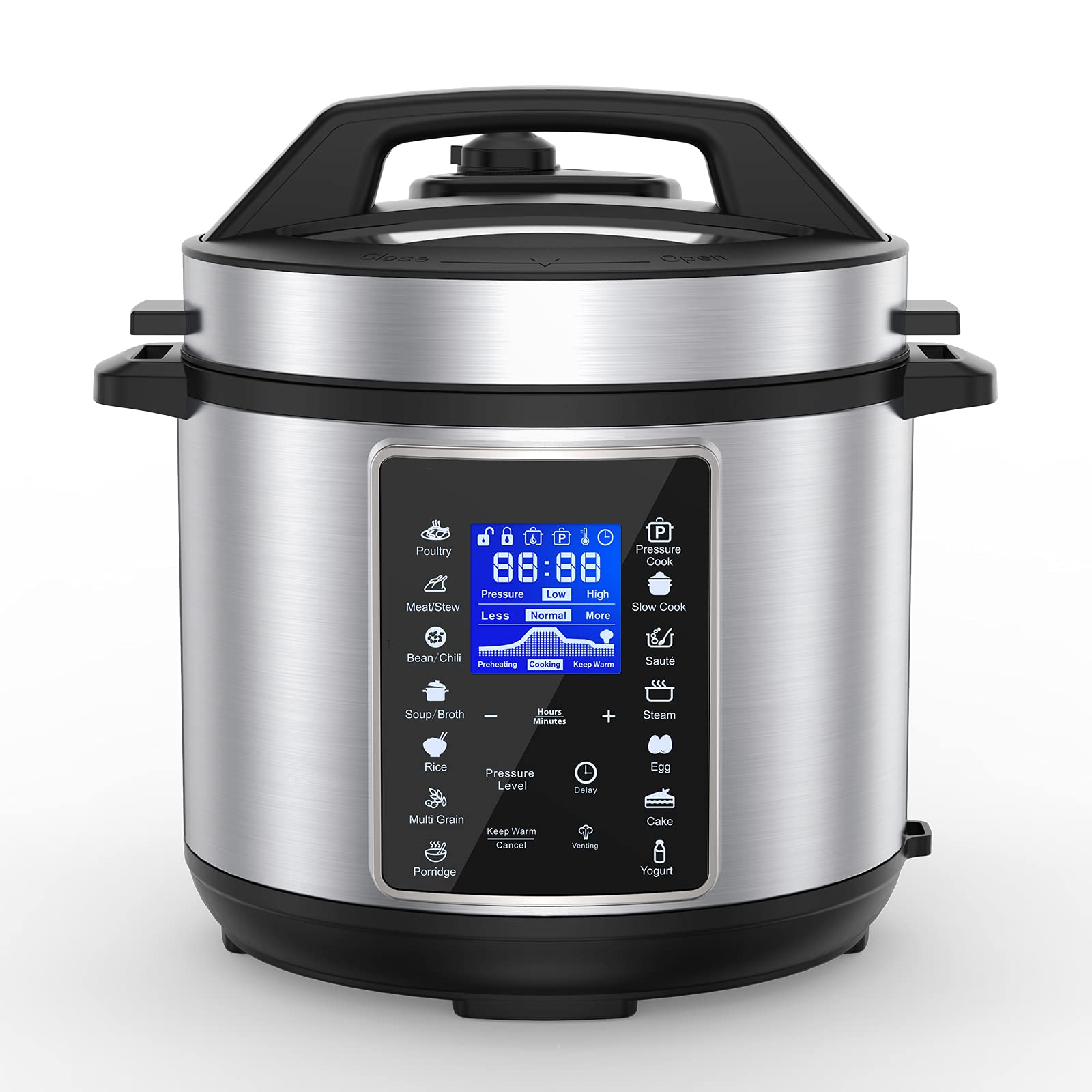 6 QT Electric Pressure Cooker, 14 One Touch Programs Electric Cooker, Slow Cooker, Rice Maker, Saute Pan, Yogurt Maker, Stainless Steel Multicooker