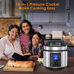 6 QT Electric Pressure Cooker, 14 One Touch Programs Electric Cooker, Slow Cooker, Rice Maker, Saute Pan, Yogurt Maker, Stainless Steel Multicooker