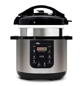 elite platinum 8 quart 14-in-1 multi-use programmable pressure cooker, slow cooker, rice cooker, sauté, and warmer - blue