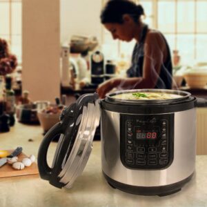 MegaChef MCPR120A 8 Quart Digital Pressure Cooker with 13 Pre-set Multi Function Features, Stainless Steel