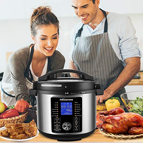 Nictemaw17-in-1 Electric Pressure Cooker, 1500W 6QT Air Fryer Electric Pressure Cooker Combo, Slow Cooker, Multi-Cooker, and More, Included Basket Rack/ Recipe Book