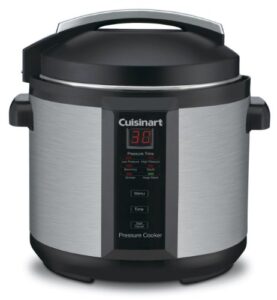 cuisinart epc-1200pc 6-quart electric pressure cooker, brushed stainless and matte black - club model