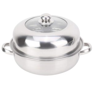 28cm stainless steel single-layer soup pot, hot pot, steamer, soup pot, new heightened steel and glass composite cover, open flame, induction cooker, infrared, electric stove heating