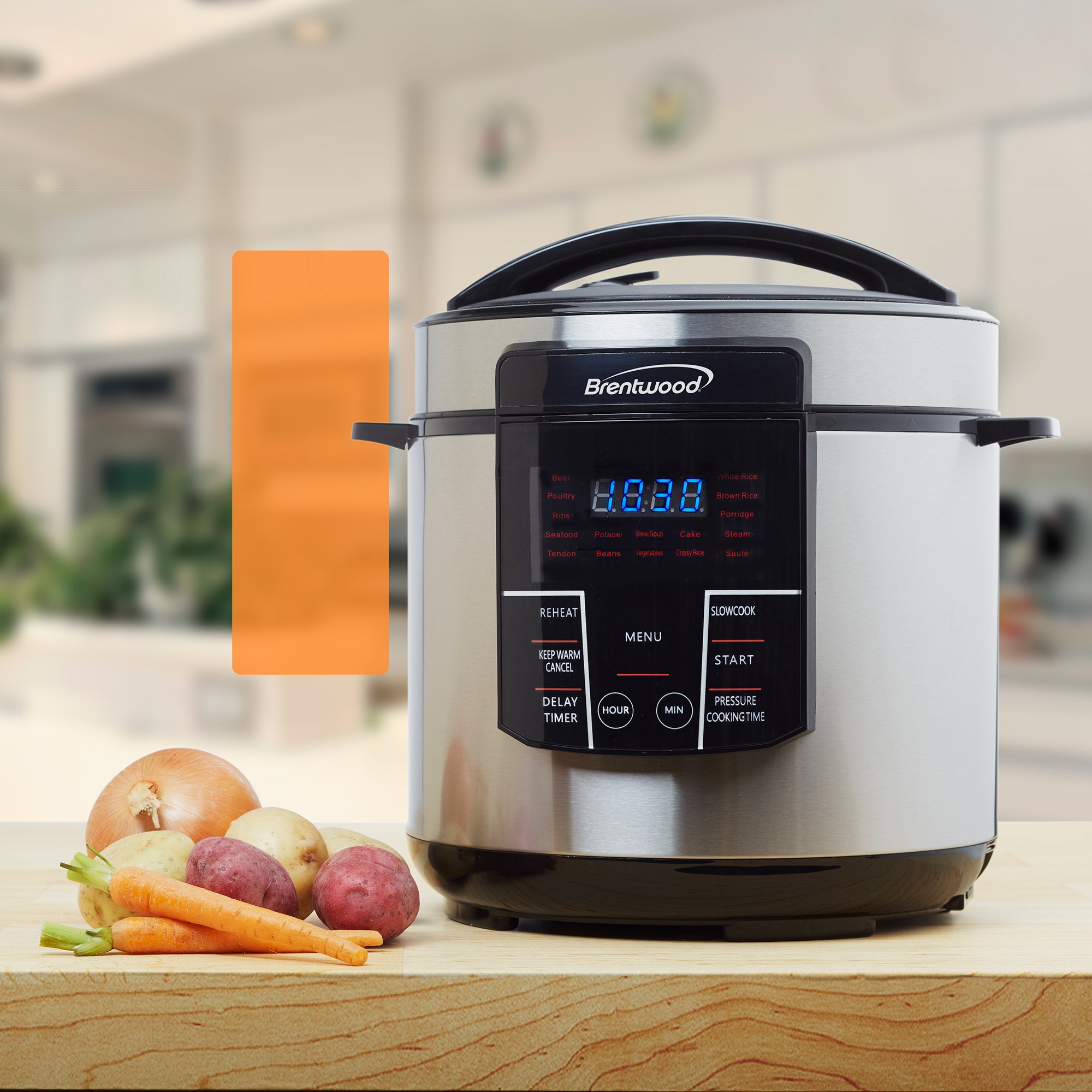 Brentwood Select EPC-626 6 Quart Digital Pressure Multi Cooker, Stainless Steel