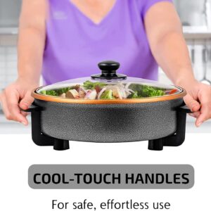 12-Inch Nonstick Electric Skillet - Family-Sized Serves 4 to 6 People