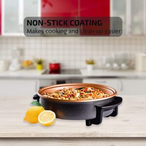 12-Inch Nonstick Electric Skillet - Family-Sized Serves 4 to 6 People