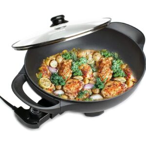 nonstick electric skillet - with vented glass lid (13-in, 6qt)