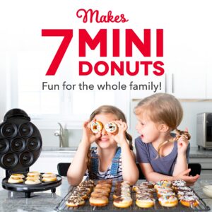 Dash Mini Donut Maker Machine for Kid-Friendly Breakfast,Snacks,Desserts & More, Makes 7 Doughnuts - Aqua & DMS001AQ Mini Maker Electric Round Griddle,with Indicator Light + Included Recipe Book, Aqua