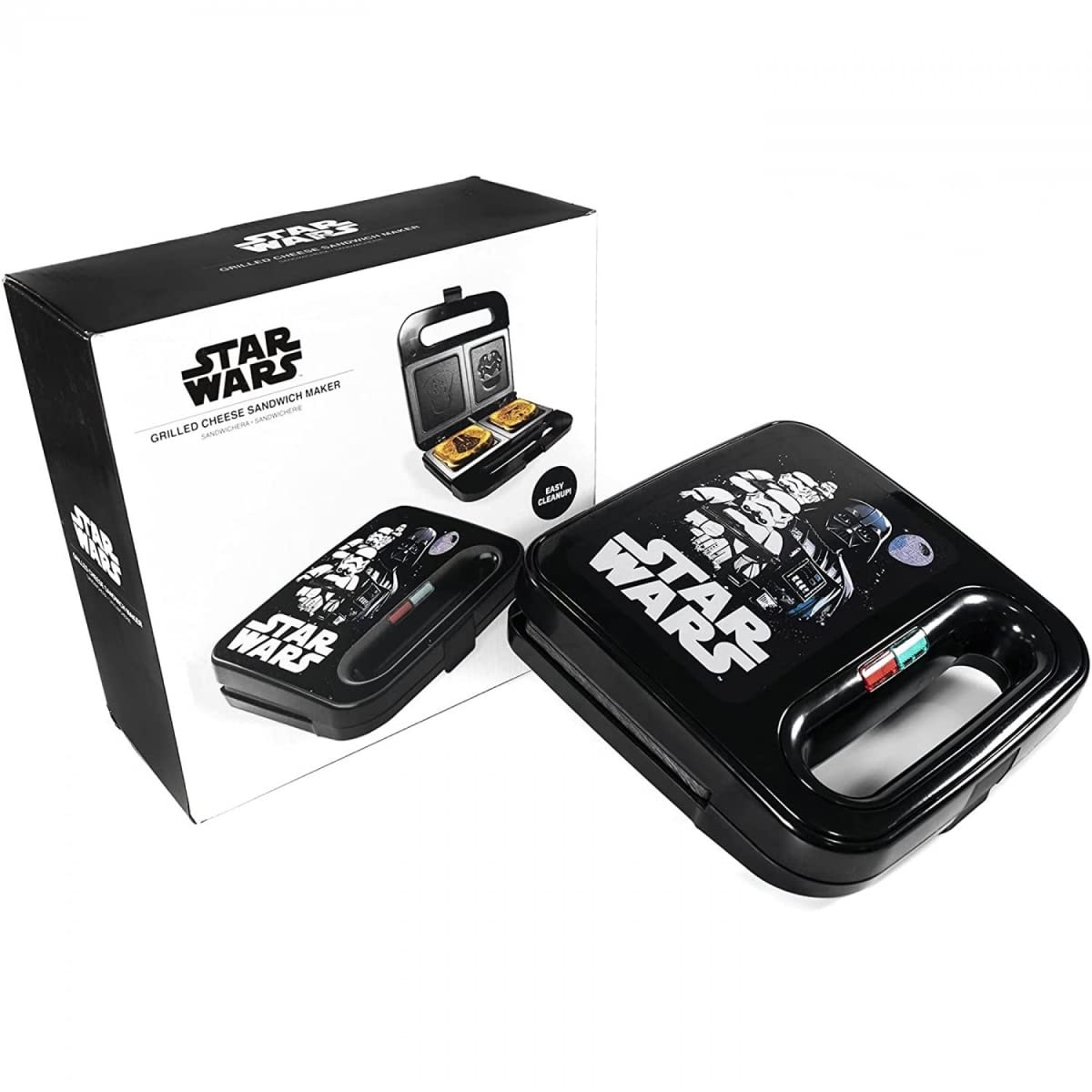 Uncanny Brands Star Wars Darth Vader and Stormtrooper Grilled Cheese Maker- Panini Press and Compact Indoor Grill- Opens 180 Degrees for Burgers, Steaks, Bacon