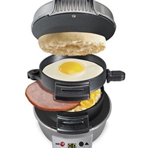 Hamilton Beach 25478 Breakfast Sandwich Maker with Timer, Silver