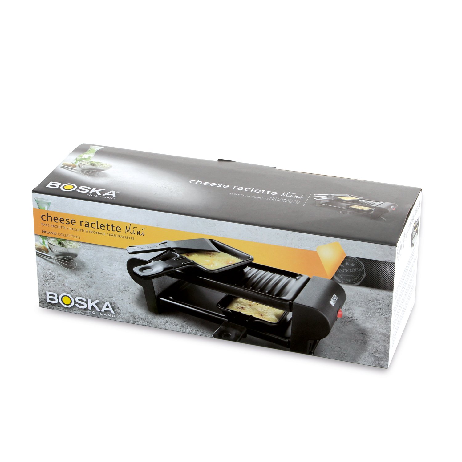 Boska Raclette Grilling Set - Partyclette Grilling To Go Set - Suitable for Cheese, Meat, Fish, and Vegetables - Portable Non-Stick - Dishwasher Safe Wedding Registry Items