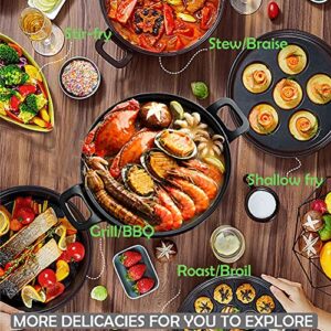 Joydeem 4 in 1 Multifunctional Cooking Pot JD-3702W, Compact Hot Plate for Hot Pot Indoor Grill and Takoyaki, Suitable for 3~5 people, Multi Temperature Control, White, 1400W