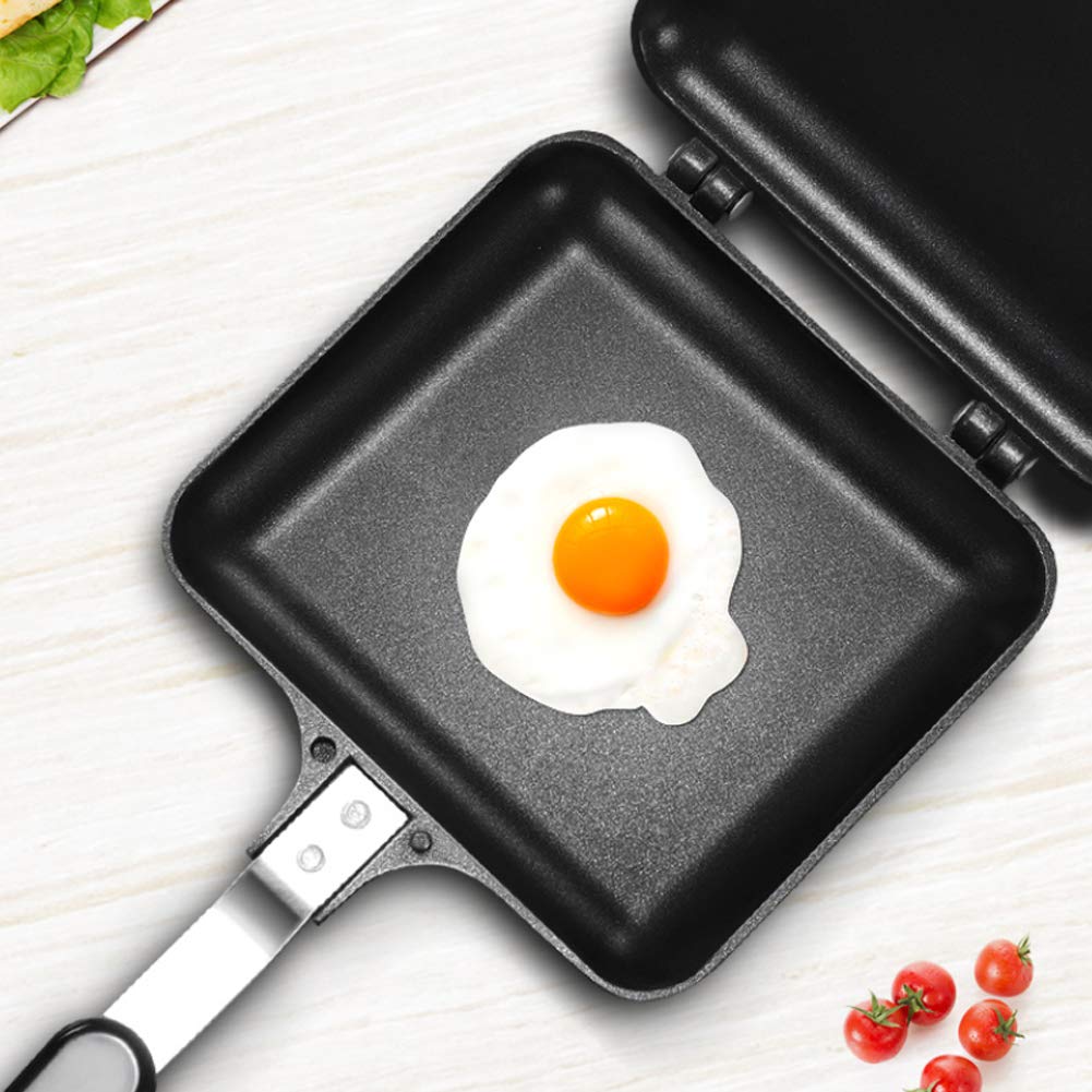 Aluminum Alloy Household Sandwich Maker Bakeware Double-Sided Non-Stick Frying Flip Square Pan Panini Maker for Breakfast Outdoor Use