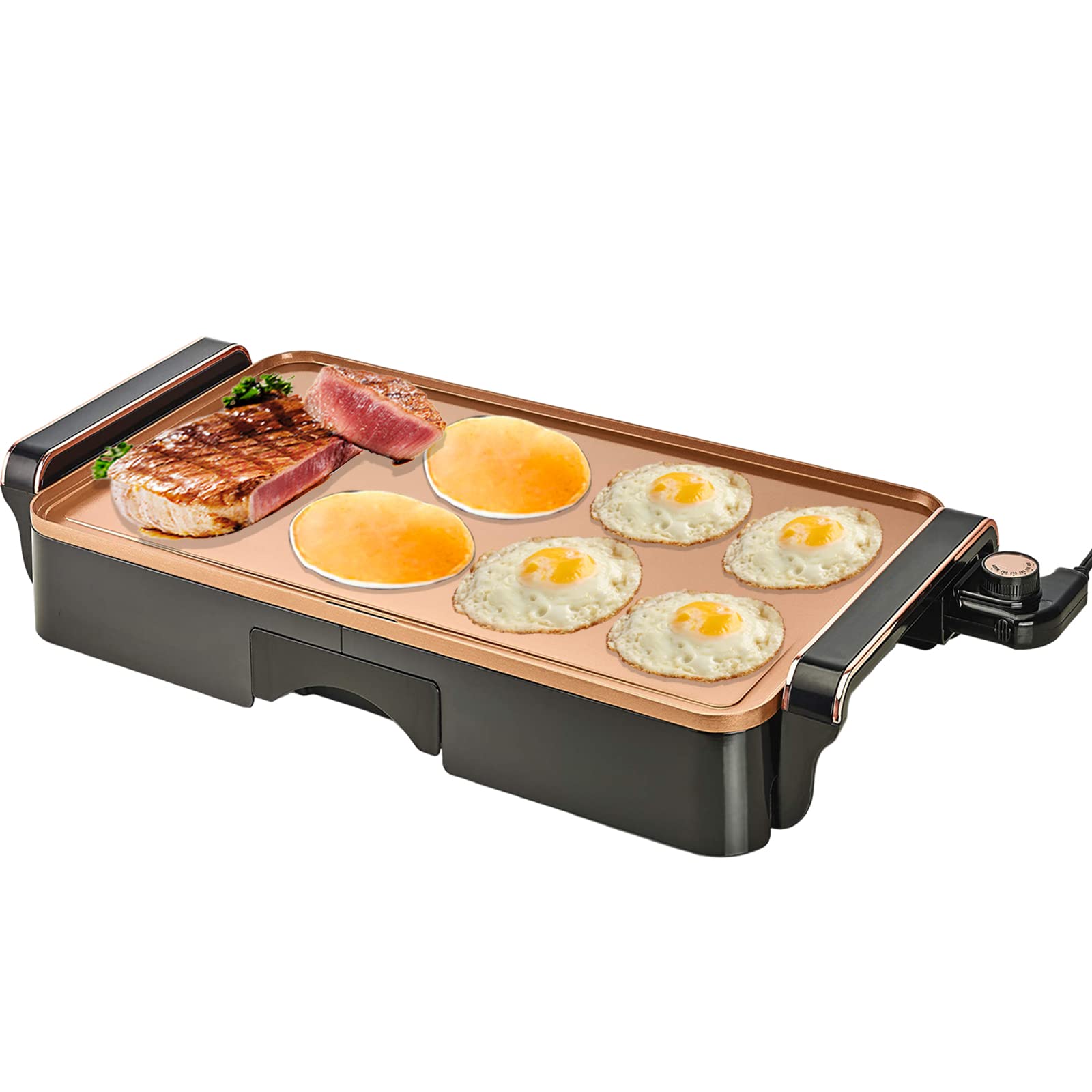 Extra-Large Nonstick Ceramic Electric Griddle - Make up to 12 Pancakes or Eggs at Once