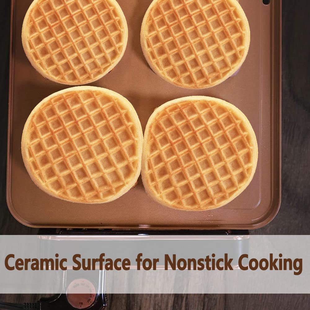 Extra-Large Nonstick Ceramic Electric Griddle - Make up to 12 Pancakes or Eggs at Once