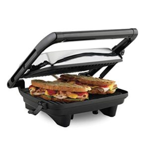 Hamilton Beach Panini Press Sandwich Maker & Electric Indoor Grill with Locking Lid + Hamilton Beach Breakfast Sandwich Maker with Egg Cooker Ring