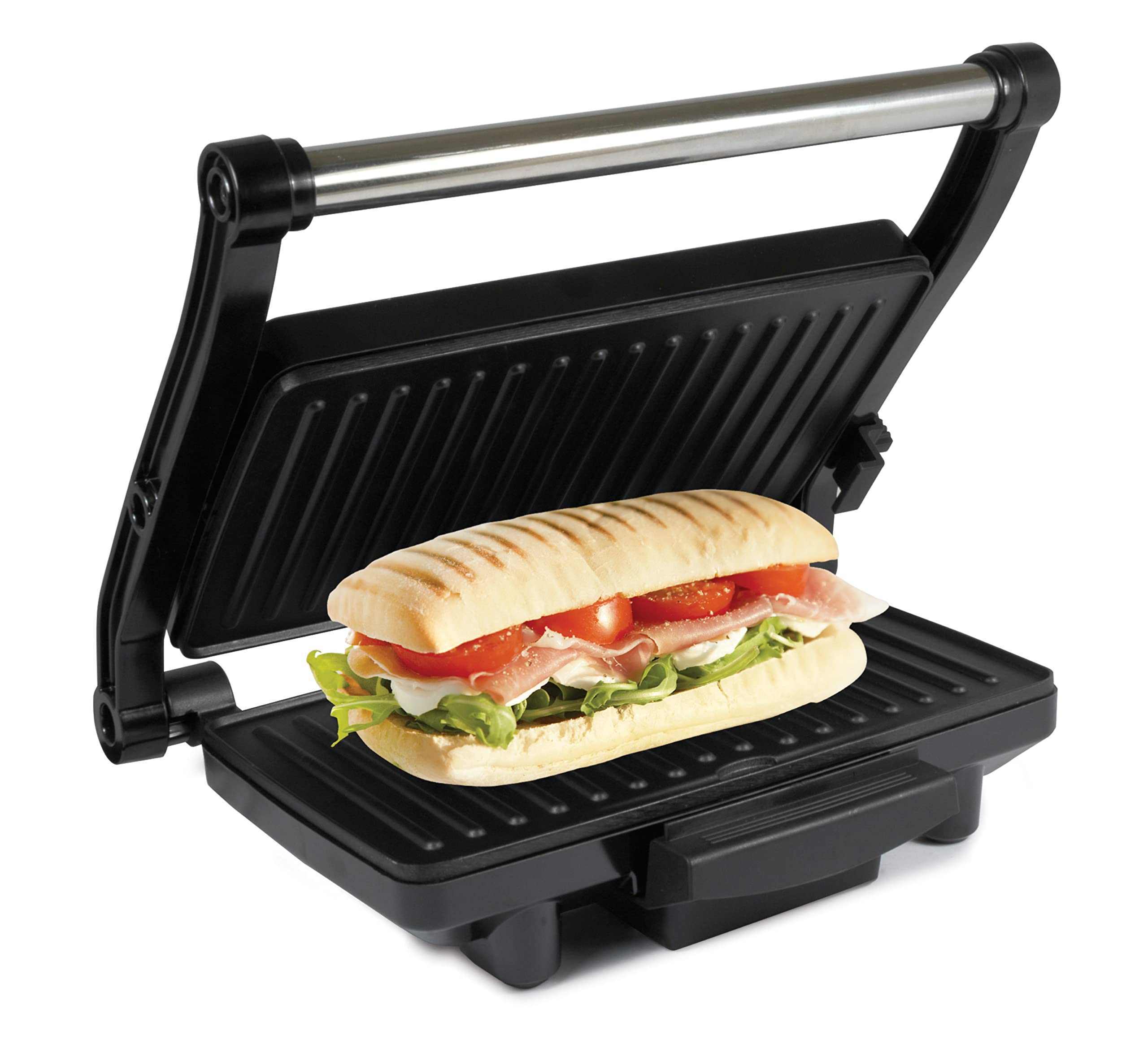 Better Chef Panini Press | Non-Stick | Drip Tray | Floating Hinge | Locking Latch | Status Lights | Fixed Temp