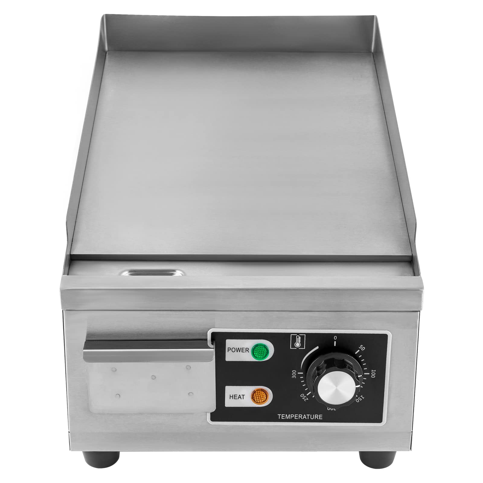 Commercial Electric Countertop Griddle BBQ Flat Top Grill Hot Plate, 1300W Adjustable Thermostatic Control