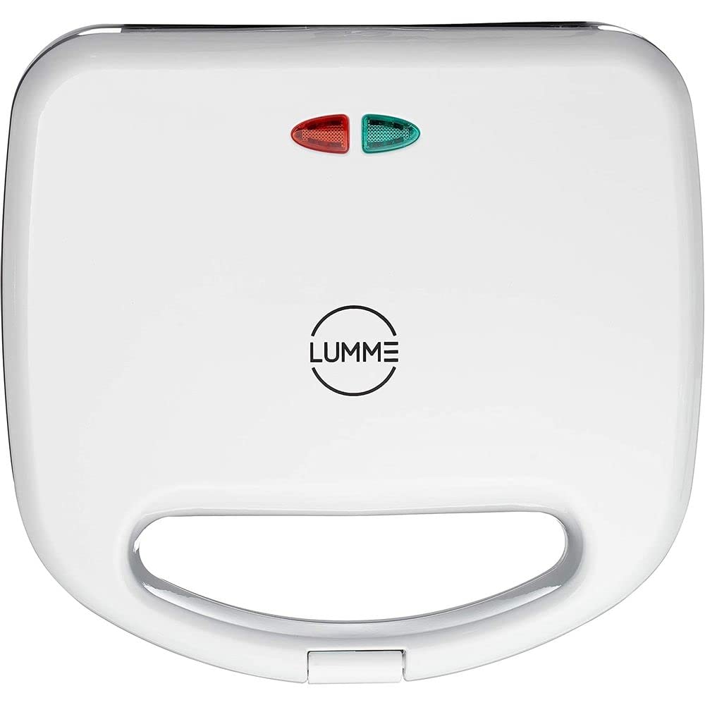 Lumme Sandwich Maker, Sandwich Toaster, Panini Press, Quesadilla Maker, Grilled Cheese, French Toast Press, Pizza Pockets Press, Indicator light, Omelet, White (White)