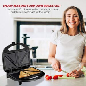 Lumme Sandwich Maker, Sandwich Toaster, Panini Press, Quesadilla Maker, Grilled Cheese, French Toast Press, Pizza Pockets Press, Indicator light, Omelet, White (White)