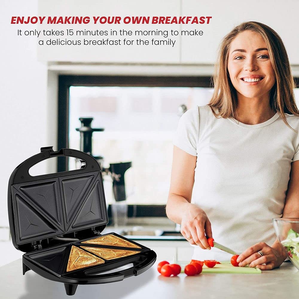 Lumme Sandwich Maker, Sandwich Toaster, Panini Press, Quesadilla Maker, Grilled Cheese, French Toast Press, Pizza Pockets Press, Indicator light, Omelet, White (White)