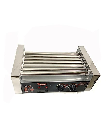 Hot Dog Roller Machine, 7 Non-Stick Rollers 18 Hot Dog Sausage Grill Cooker Machine