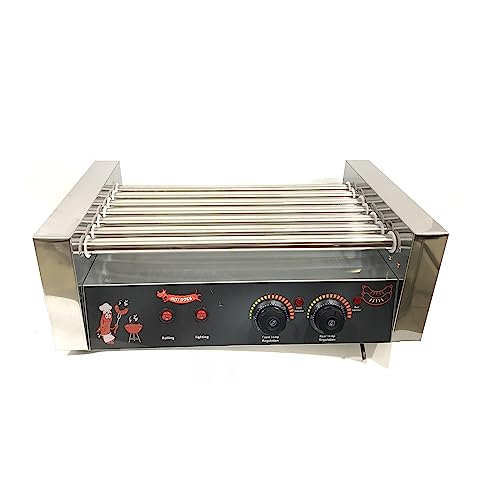 Hot Dog Roller Machine, 7 Non-Stick Rollers 18 Hot Dog Sausage Grill Cooker Machine