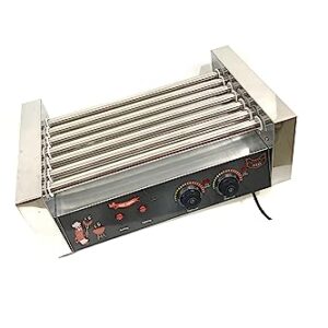 Hot Dog Roller Machine, 7 Non-Stick Rollers 18 Hot Dog Sausage Grill Cooker Machine