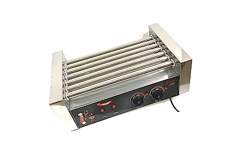 Hot Dog Roller Machine, 7 Non-Stick Rollers 18 Hot Dog Sausage Grill Cooker Machine