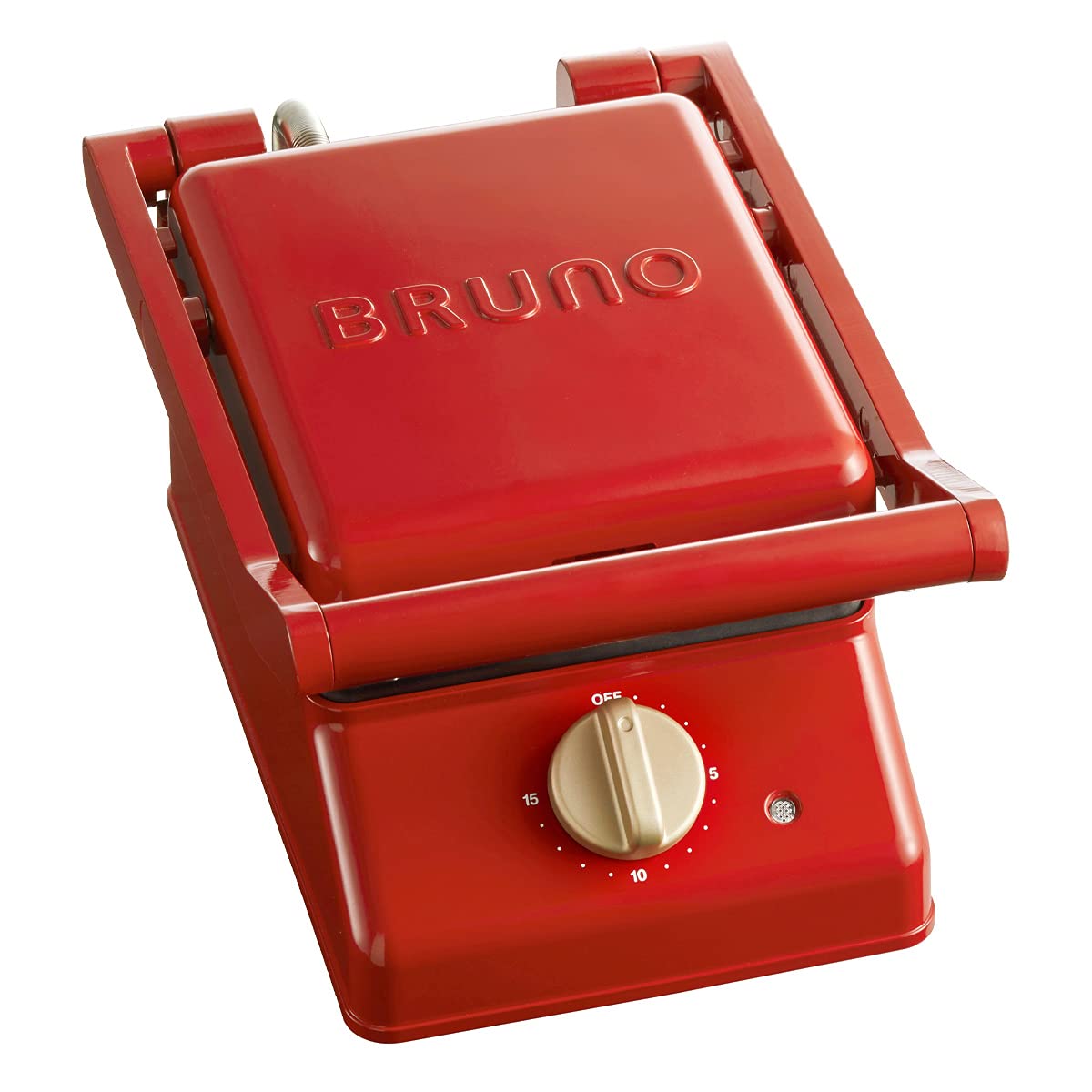 BRUNO single sandwich maker waffle maker panini press BOE083 120V nonstick changeable plate easy fashion easy cook (Red)