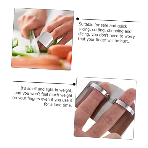 Yardwe 12 Pcs Vegetable Hand Guard Thumb Protector Small Wisking Tool Chopping Thumb Protector Cutting Food Finer Shield Chopping Finger Protector Stainless Steel Finger Protector