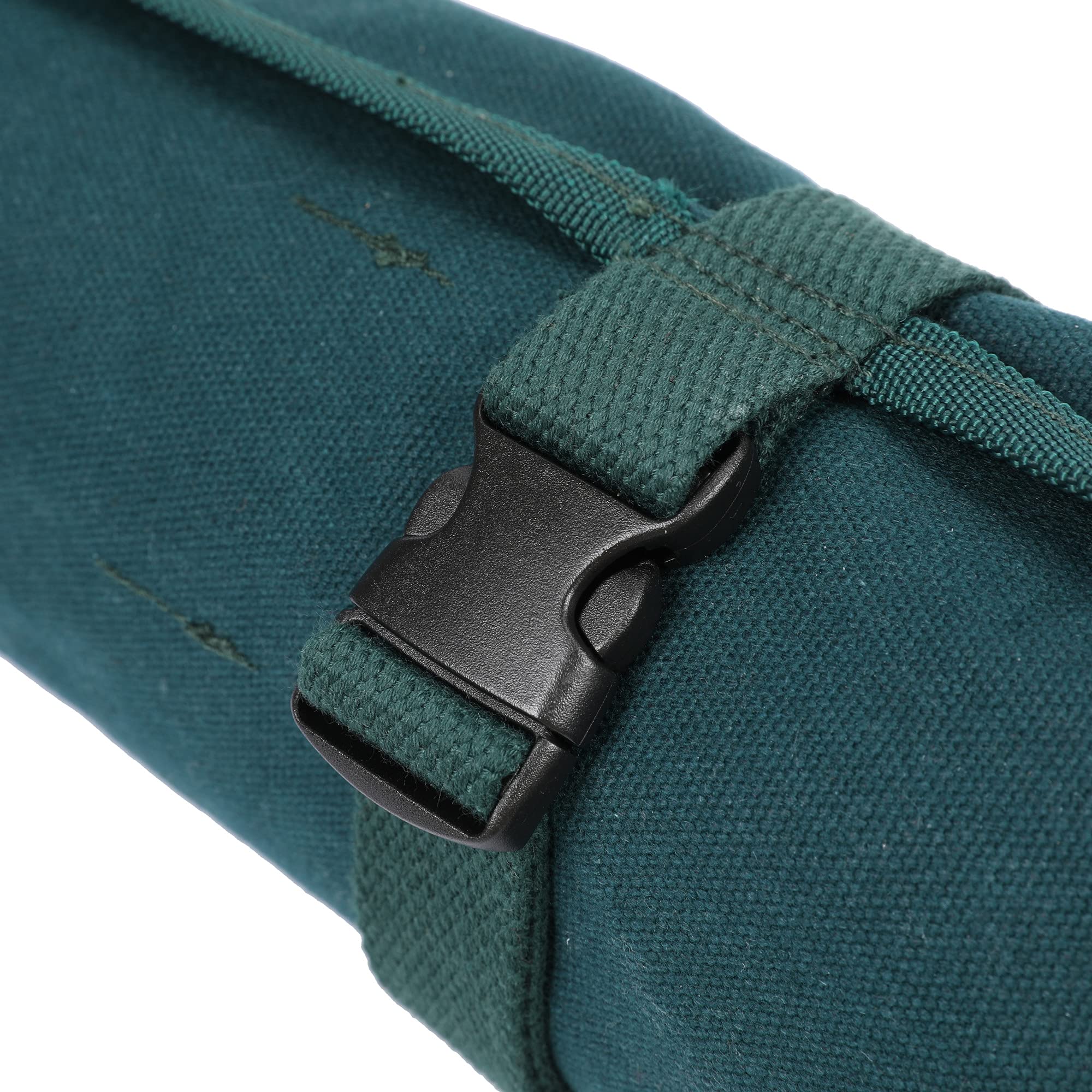 Heavy Duty Waxed Canvas, Multi-Purpose Knife Case With 11 Slots, Durable Handle, Elastic Band (Dark Green)