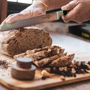 KUMA Bread Knife 10 Inch - Cut Without Ruining Loaf - Flexible Fine Serrated Blade For Real Slicing - Handles All Crusts And Gives Perfect Slices Every Time - Razor Sharp Professional Kitchen Knife