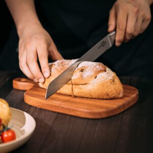 KUMA Bread Knife 10 Inch - Cut Without Ruining Loaf - Flexible Fine Serrated Blade For Real Slicing - Handles All Crusts And Gives Perfect Slices Every Time - Razor Sharp Professional Kitchen Knife