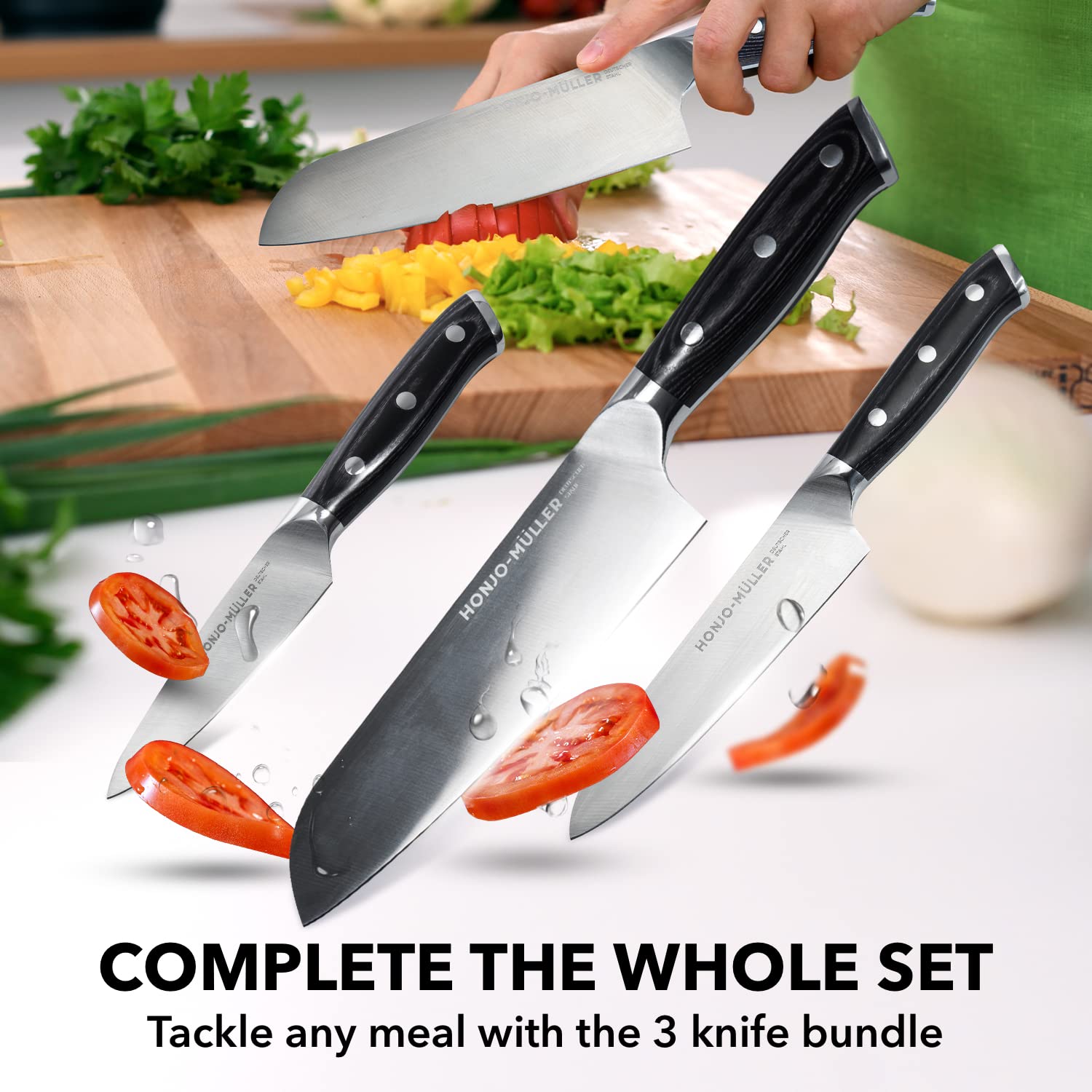 HONJO-MULLER Paring Knife 3.5 Inch - Ultra Sharp Kitchen Knife made from German Stainless Steel | Professional Small Knife for Cutting, Slicing, and Dicing Food | Fruit and Vegetable Knife