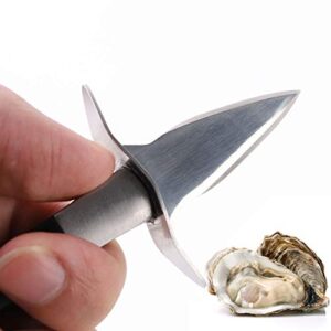 Oyster Knife Shucker Set Clam Shellfish Seafood Opener Tools 2 Oyster Shucking Knife 2 Gloves and Leather Sheath