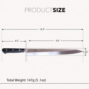 JCK ORIGINAL Kagayaki Japanese Chef’s Knife, KG-18 Professional Yanagiba 240mm(Sashimi, Sushi Knife), VG-1 High Carbon Japanese Stainless Steel Pro Kitchen Knife with Ergonomic Pakka Wood Handle