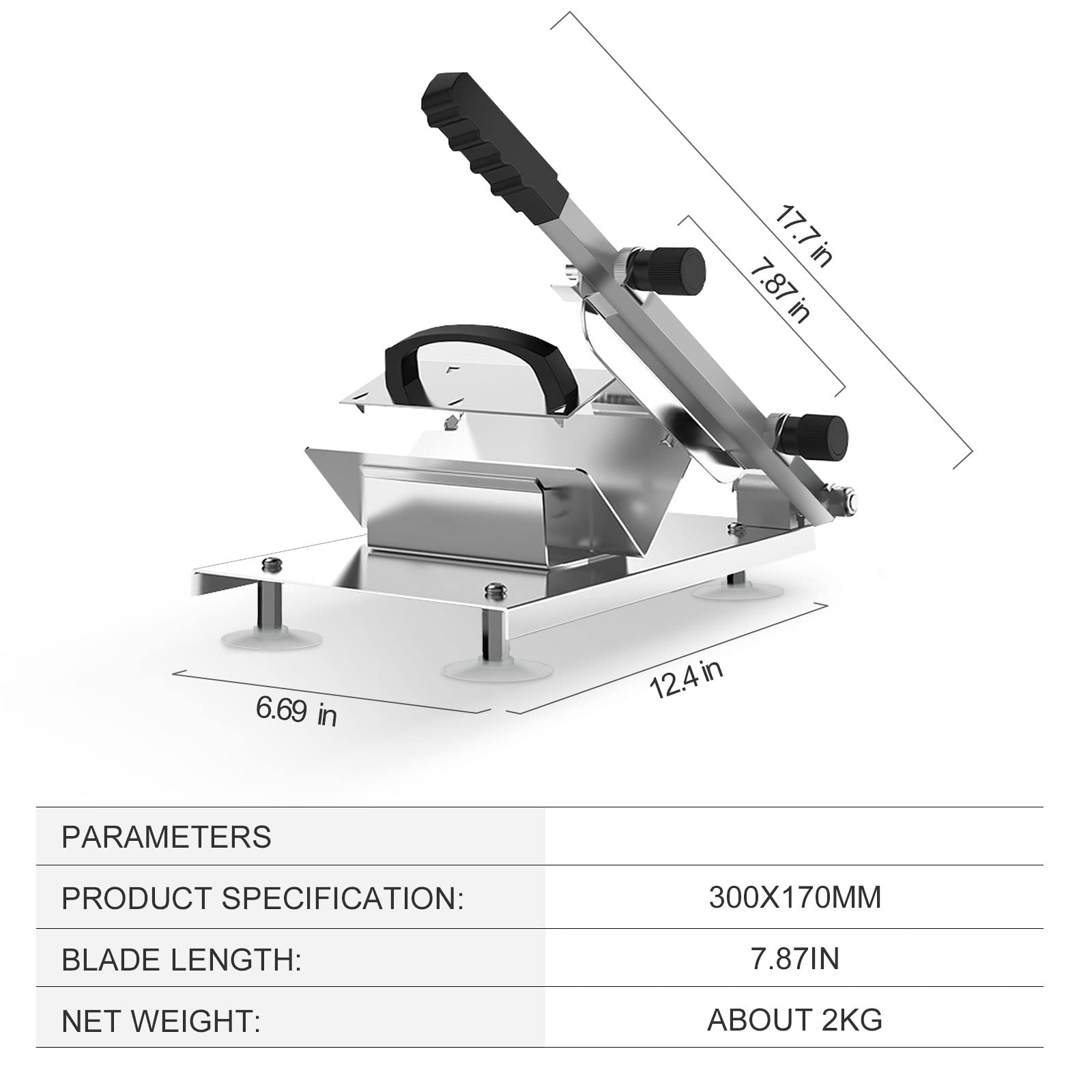 Dsyisvia Manual Frozen Meat Slicer，Stainless Steel Meat Cutter Machine，Food Slicer for Home Cooking of Hot Pot