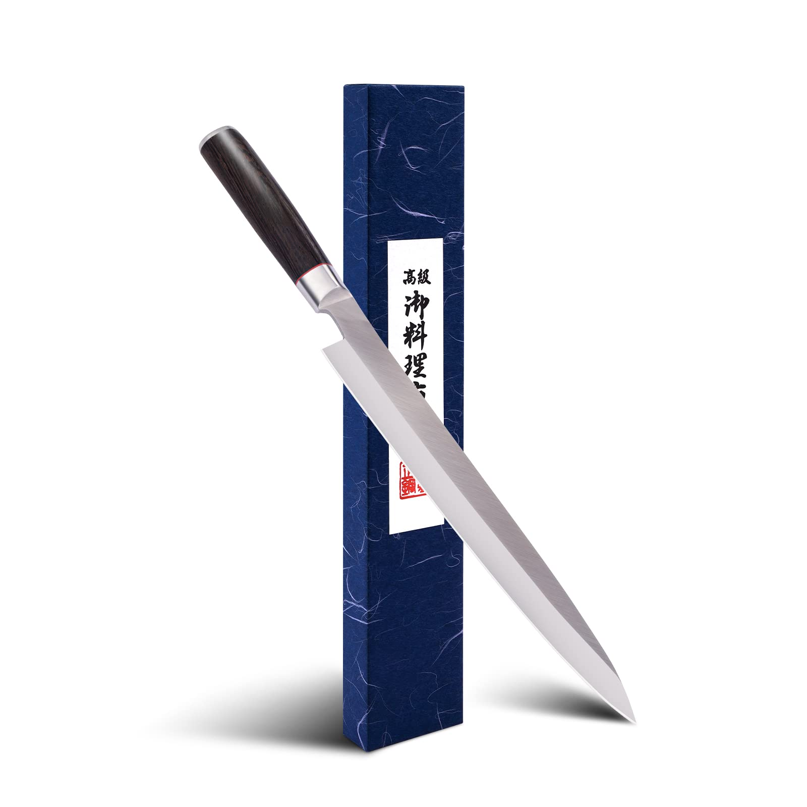 CHUYIREN Sushi Knife 10.6 inch(270mm) - Japanese Sashimi Knife Sharp - Professional High Carbon Stainless Steel Single Bevel Slicing Yanagiba Knife with Wenge Wood Handle, with Gift Box