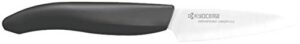 kyocera ceramic 3" paring knife w/ sugarcane sourced material handle, black,white