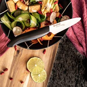 Kyocera Ceramic 3" Paring Knife w/ Sugarcane Sourced Material Handle, Black,White