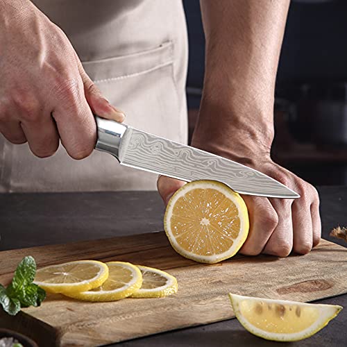 Jonbyi Paring Knife 3.5 inches, Small Knife - German High Carbon Stainless Steel Ultra Sharp Kitchen Fruit Knife for Chopping Vegetable Steak Peeling fruit, Pairing Knives with Sheath Cover