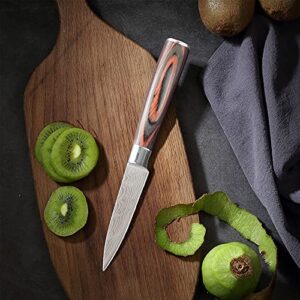 Jonbyi Paring Knife 3.5 inches, Small Knife - German High Carbon Stainless Steel Ultra Sharp Kitchen Fruit Knife for Chopping Vegetable Steak Peeling fruit, Pairing Knives with Sheath Cover