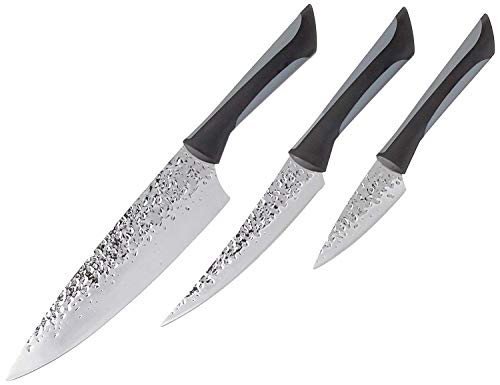 Kai PRO Luna 3 Piece Starter Knife Set, Kitchen Knife Set, Includes 8" Chef's Knife, 3.5" Paring Knife, and 6" Utility Knife, Hand-Sharpened Japanese Kitchen Knives,Silver