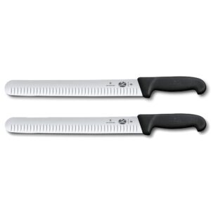 victorinox 12-inch fibrox pro slicing knife with granton blade, quantity 2