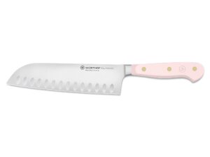 wÜsthof classic pink himalayan salt 7" santoku knife